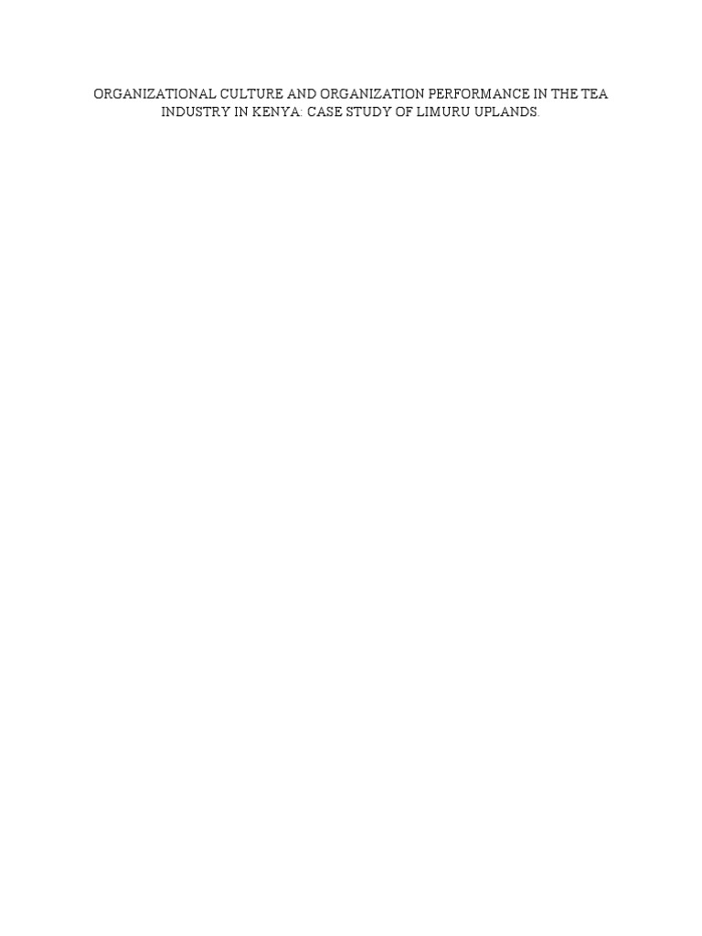 Research Proposal - Chapter 1&2 | PDF | Organizational Culture | Goal