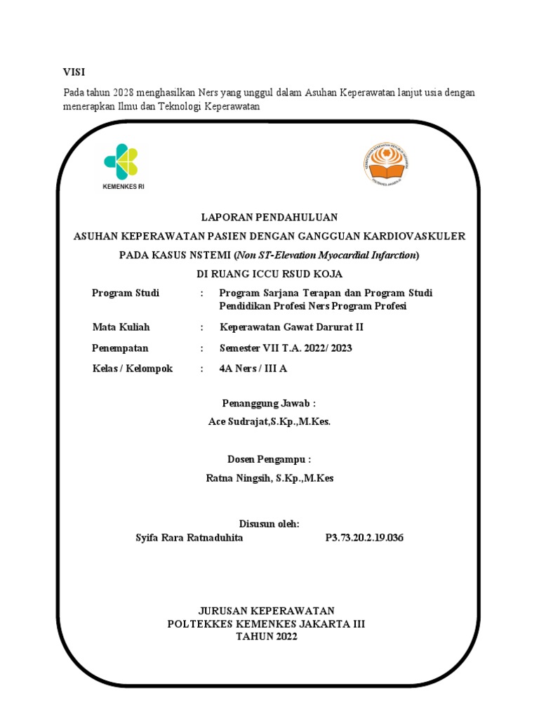 Laporan Pendahuluan NSTEMI ICCU | PDF