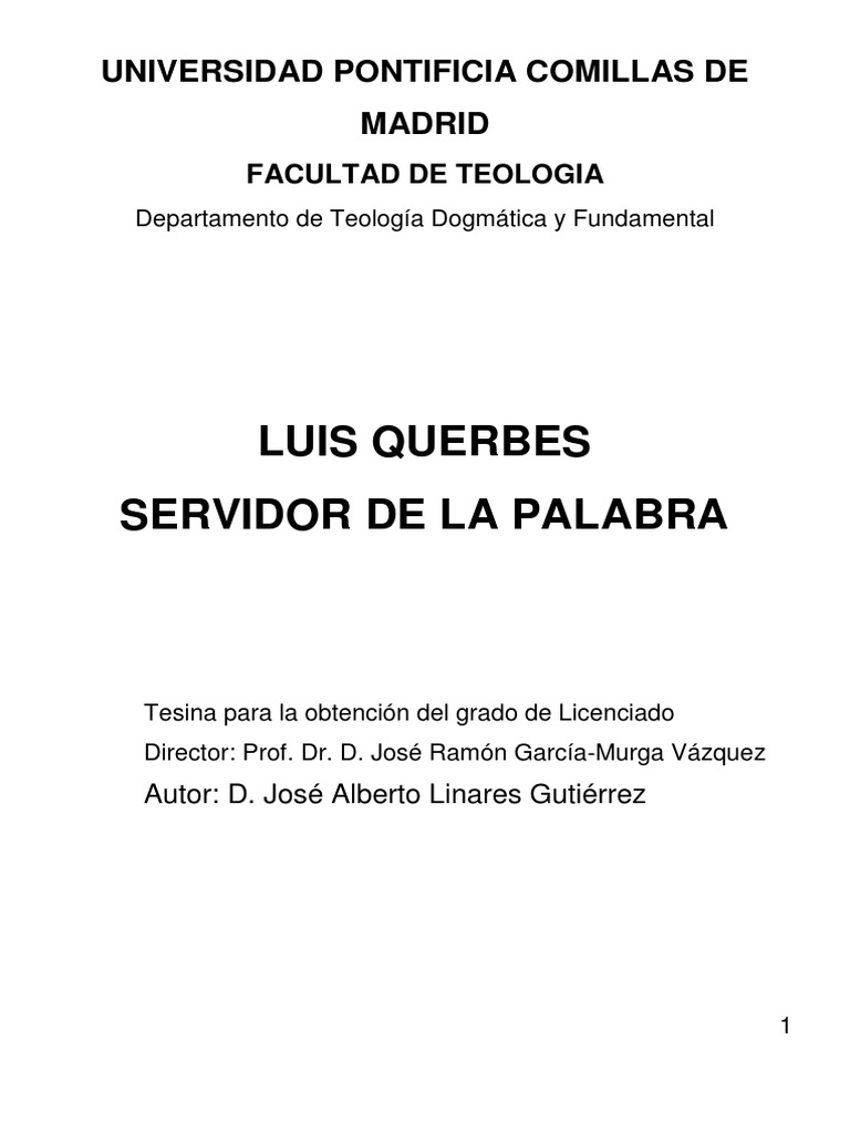 Luis Querbes, Servidor de La Palabra | PDF | eucaristía | Fe