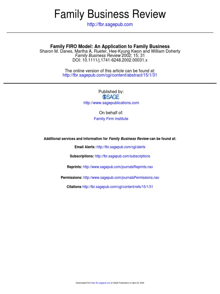 Family On Firo Model | PDF | Structural Equation Modeling | Dependent ...