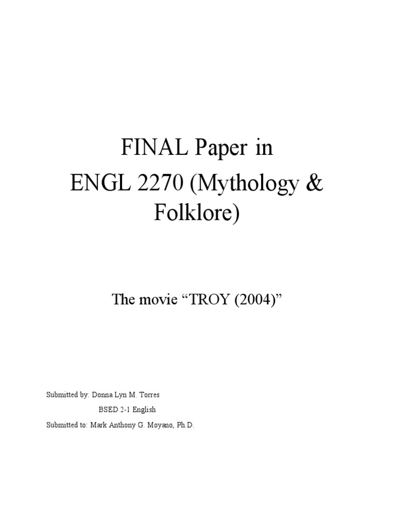 FINAL Paper Troy (2004) | PDF