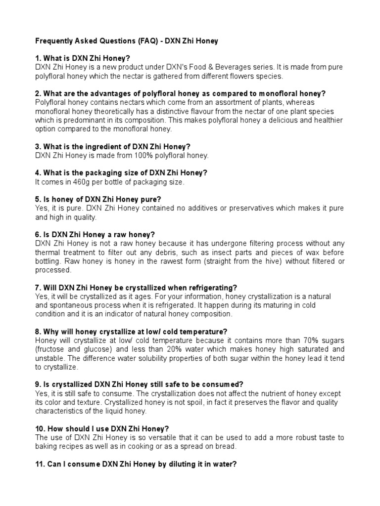 DXN Zhi Honey | PDF | Honey | Polyphenol