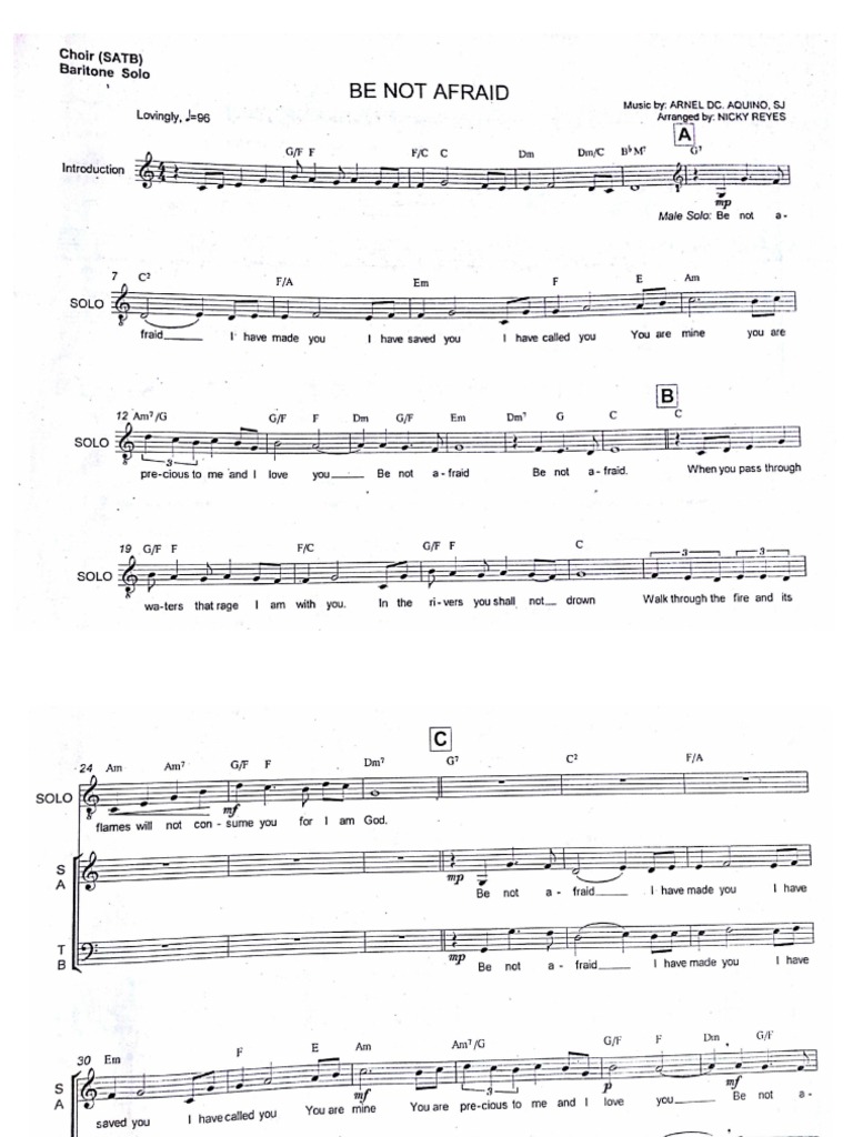Be Not Afraid Notation | PDF