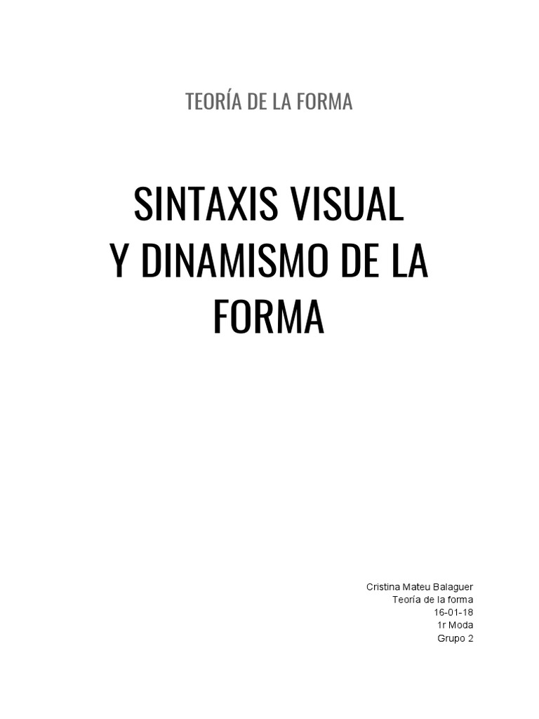 Sintaxis Visual y Dinamismo de La Forma | PDF | Color | Composición ...
