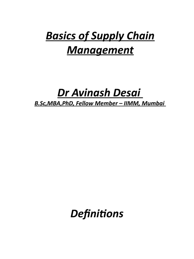 SCM MBA 4thsemester SOC DAVV | PDF | Supply Chain | Supply Chain Management