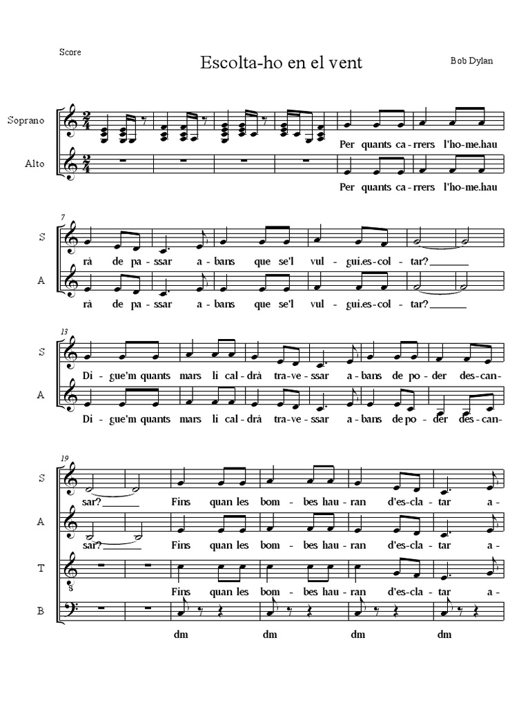 Escolta-Ho en El Vent SATB15 | PDF