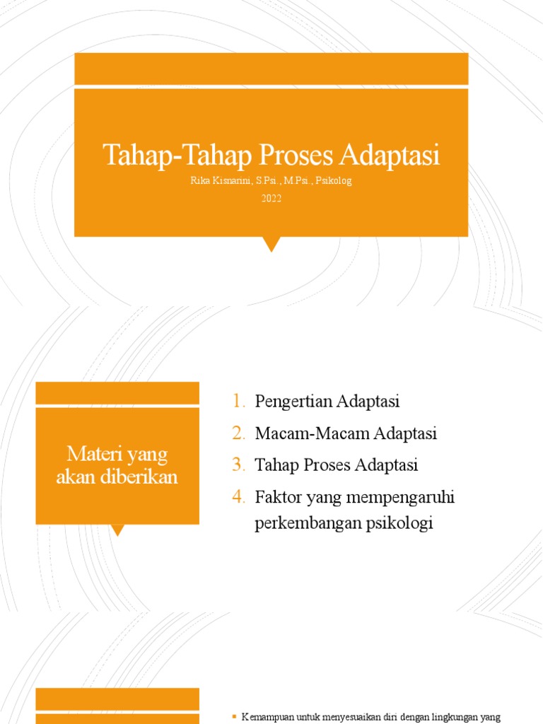 Tahap Proses Adaptasi Psikologi | PDF