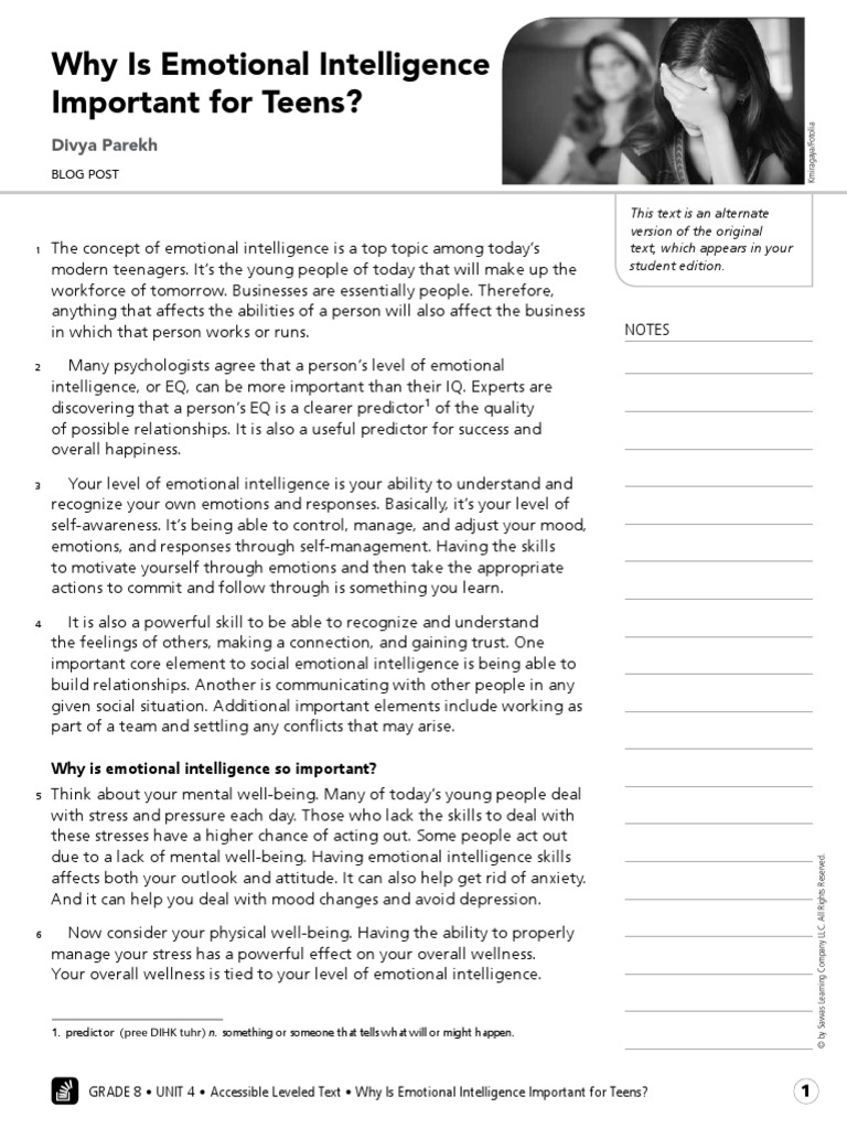 Text Why Is Emotional Intelligence Important For Teens | PDF ...