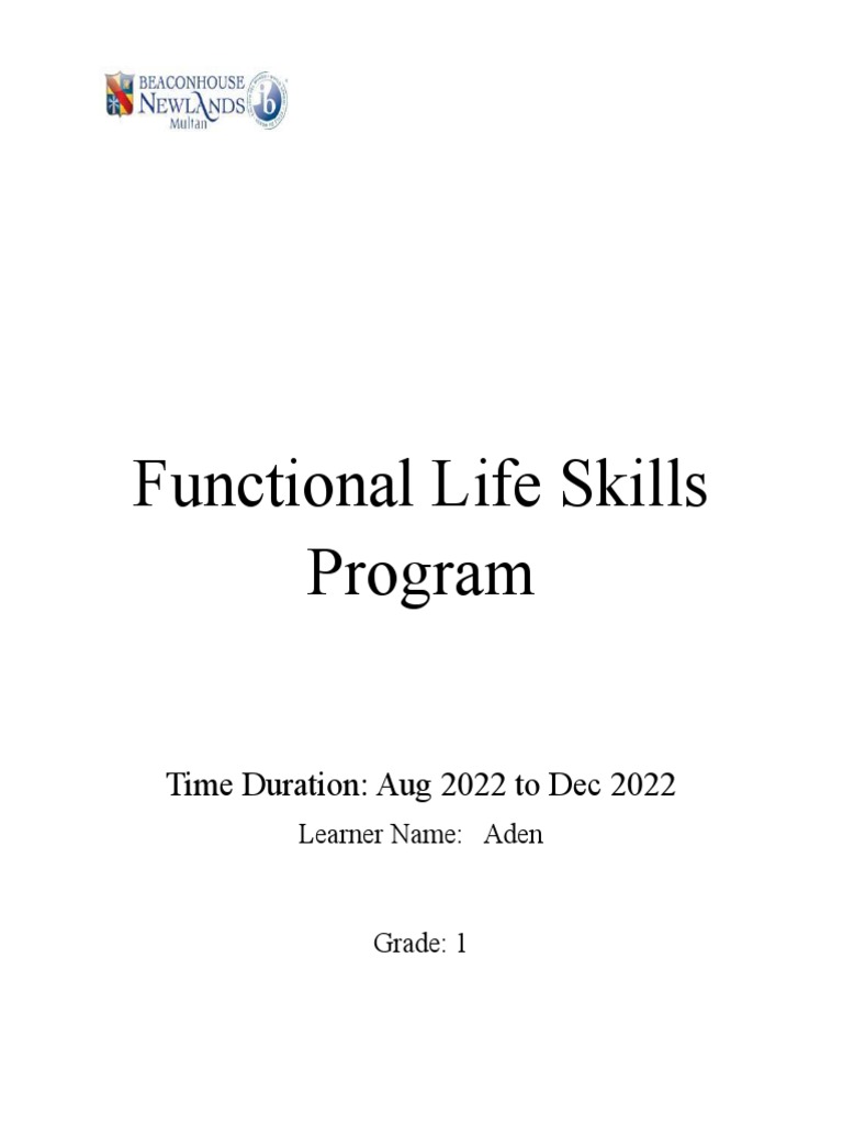 Grade 1 Functional Life Skills Program | PDF | Hygiene | Learning