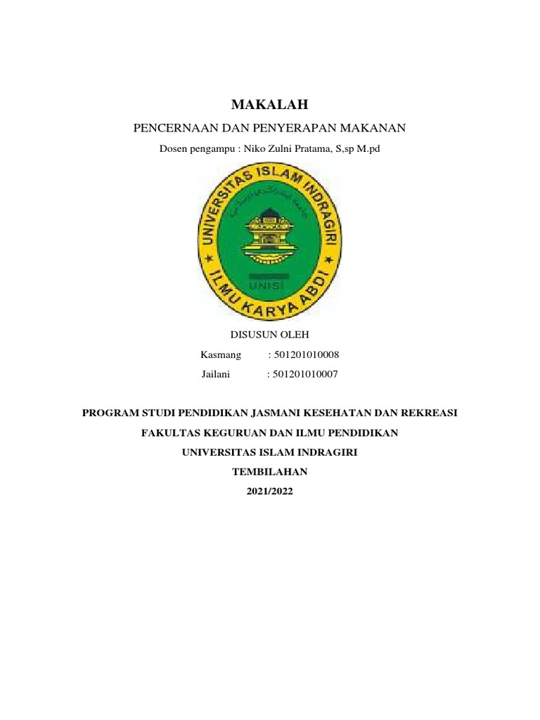 Pencernaan dan Penyerapan Nutrisi | PDF