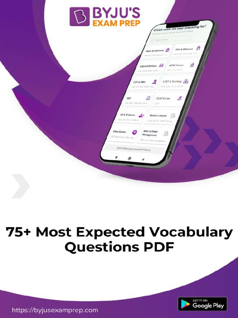 75 Most Expected Vocabulary For SSC CHSL and SSC CGL 46 1 76 | PDF ...
