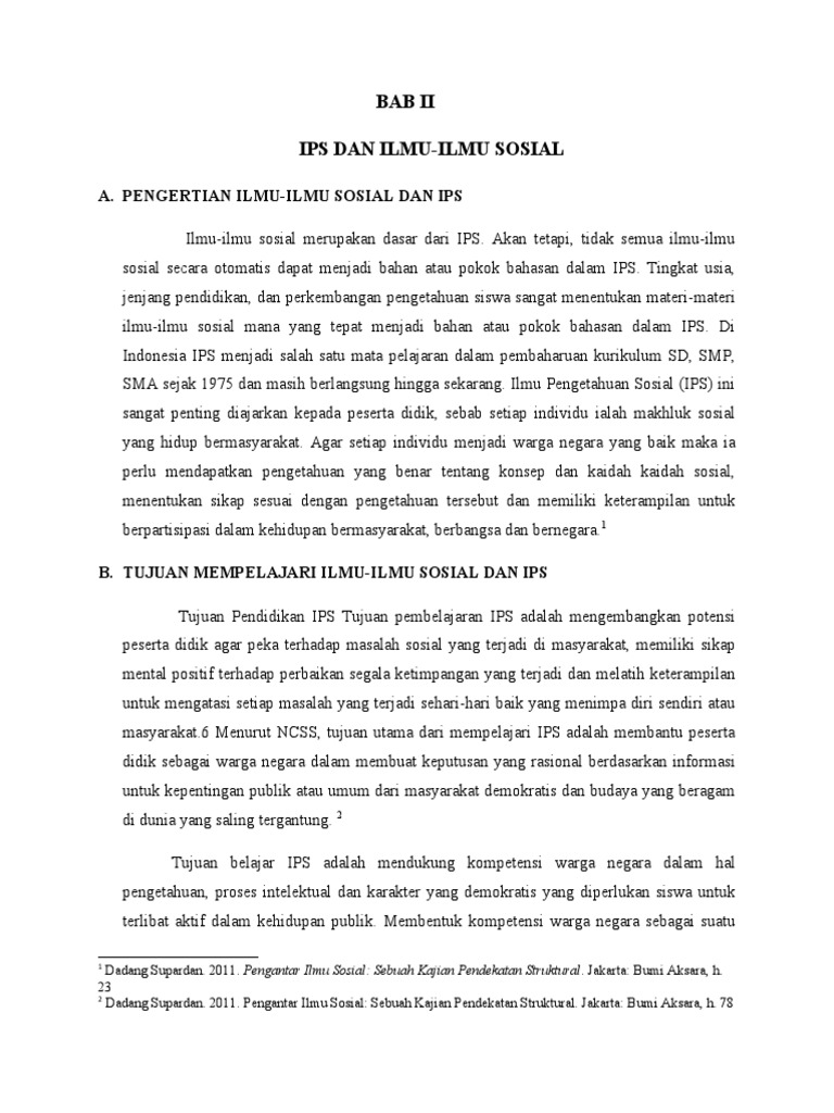 Pengertian dan Tujuan IPS dalam Pendidikan | PDF | Ilmu Sosial | Sains ...