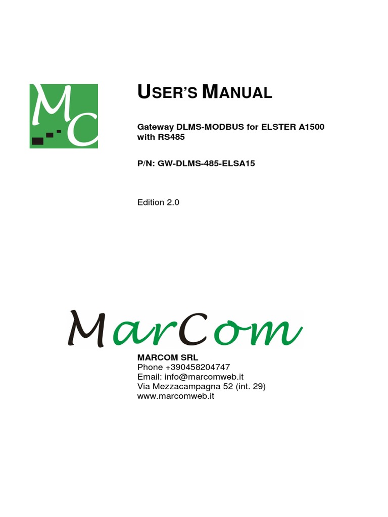 User - Manual Gw-Dlms-485-Elsa15 - 8.53 - en | PDF | Gateway (Telecommunications) | Computer Network