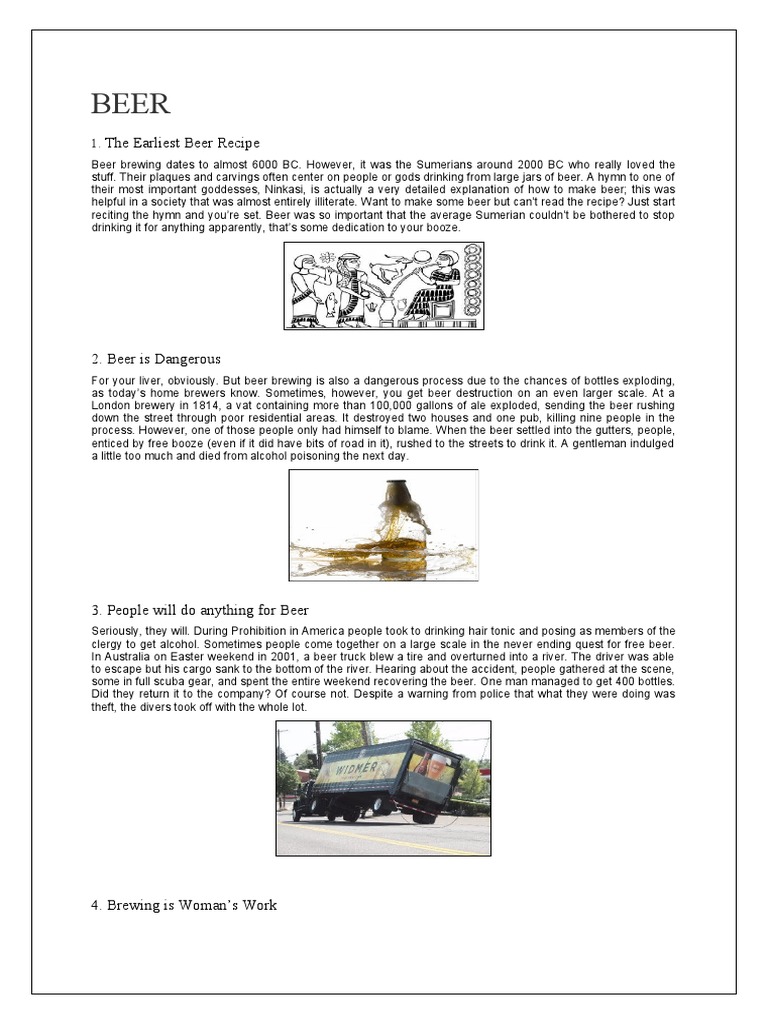 Beer Reading Comprehension Exercises | PDF | Beer | Brewing