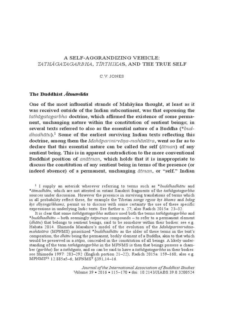 Jones, Self-Aggrandizing Vehicle | PDF | Buddha Nature | Mahayana