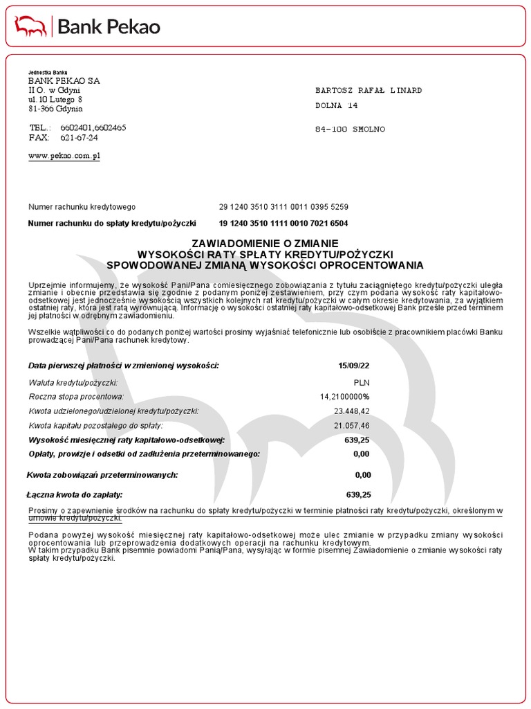 Zawiadomienie Dot Kredyt Poz PDF | PDF