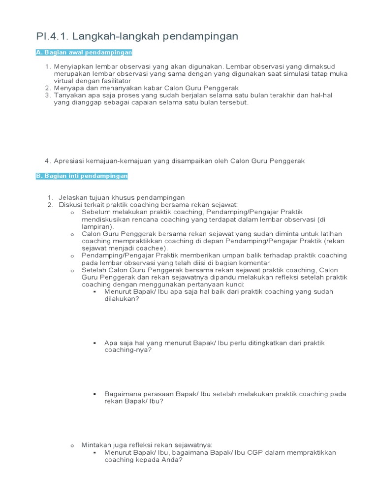 PI.4.1. Langkah-Langkah Pendampingan | PDF