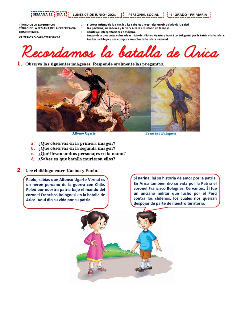 Héroes de Arica: Ugarte y Bolognesi | PDF | Batallas | Guerra
