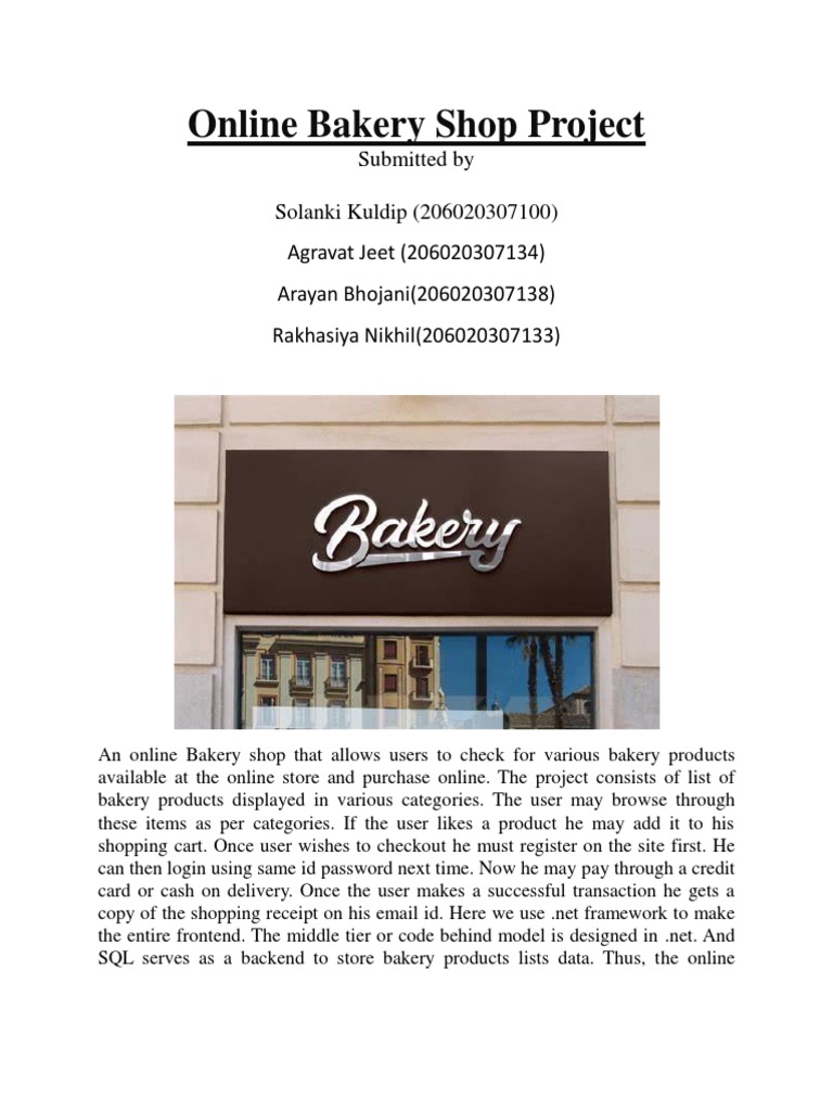 Onlin Bakeryn Shop System | PDF | Online Shopping | Online And Offline