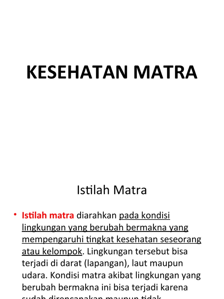 Materi 5 - Kesehatan Matra | PDF