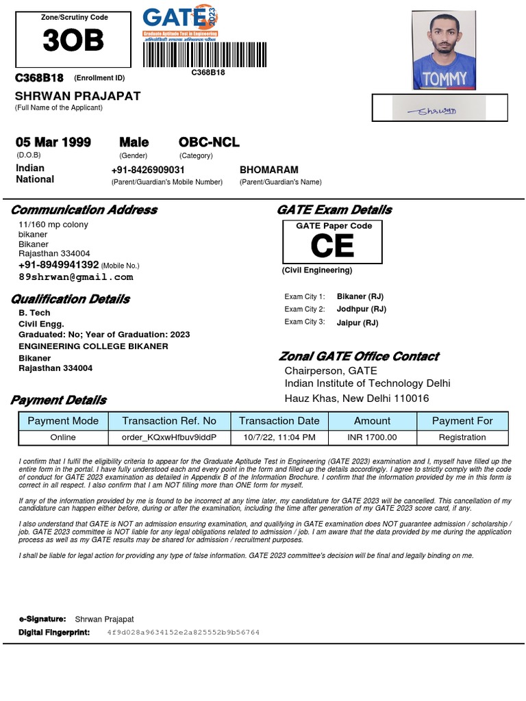 C368 B18 Application Form | PDF