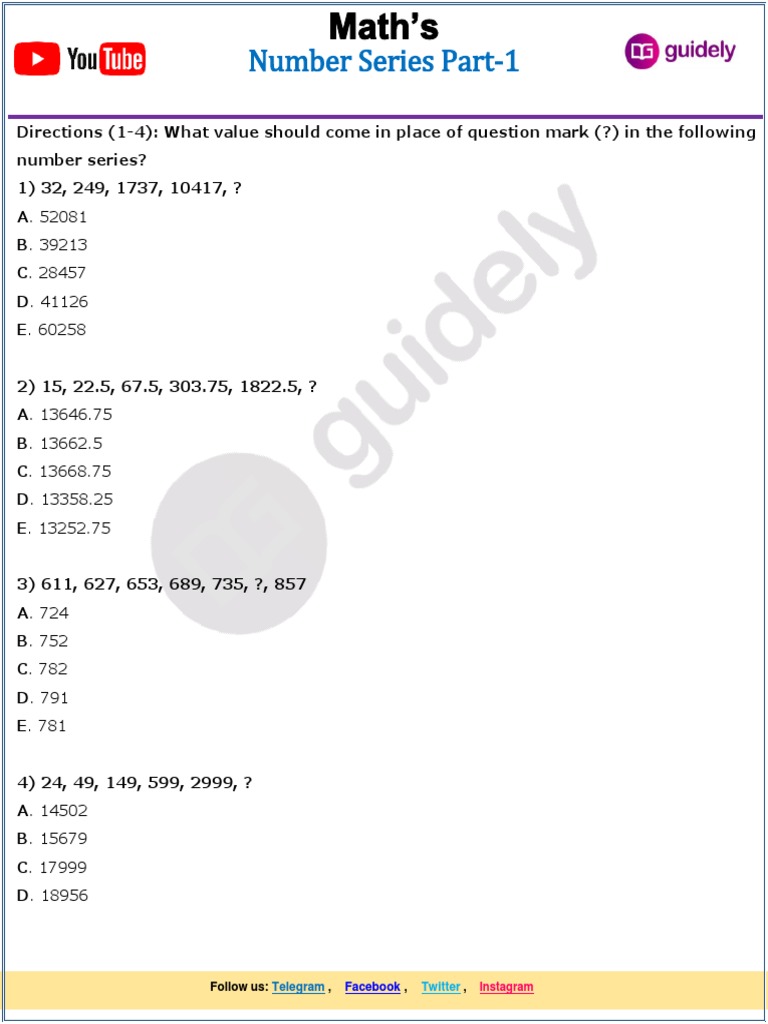 Number Series Part - 1 | PDF