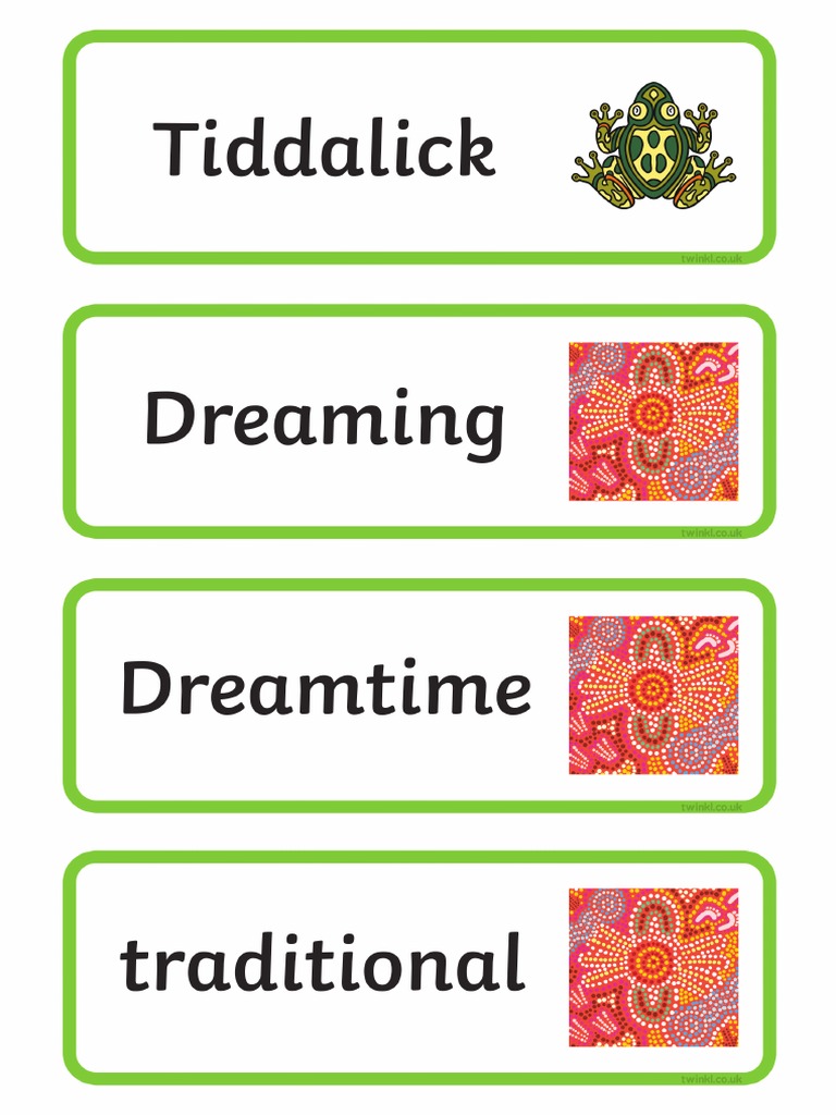 Au H 21 Tiddalick The Frog Word Cards - Ver - 2 | PDF