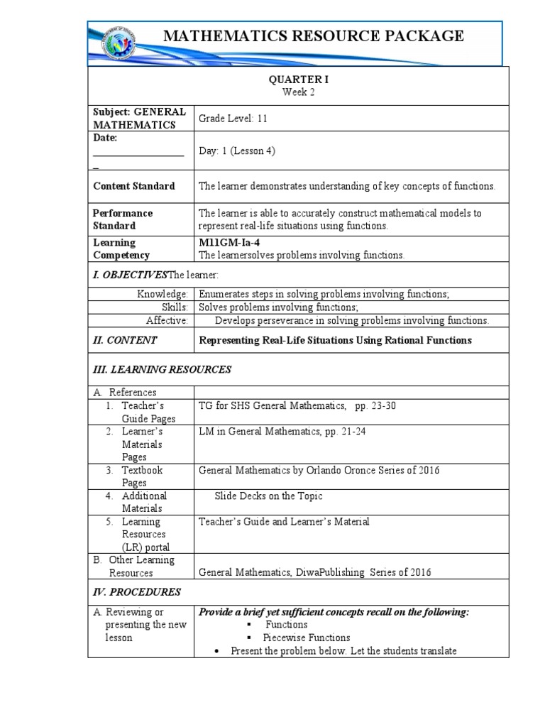 Week 2 Day 1 | PDF | Function (Mathematics) | Learning