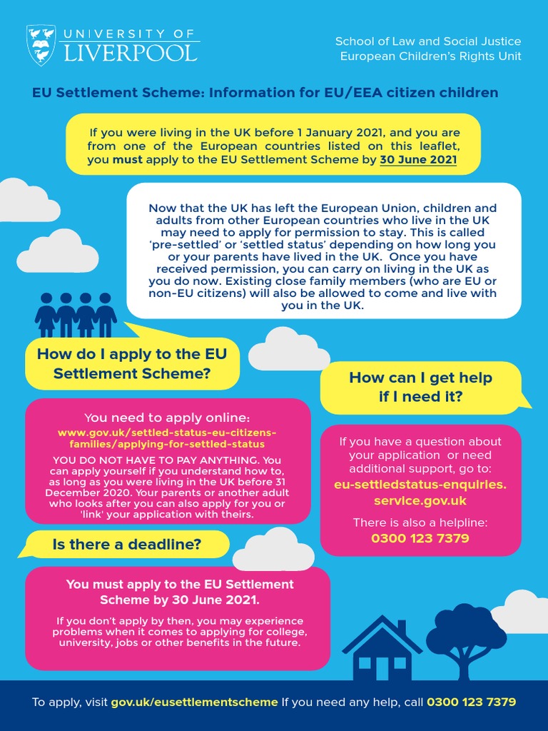 EU Settlement Scheme: Information For EU/EEA Citizen Children | PDF ...