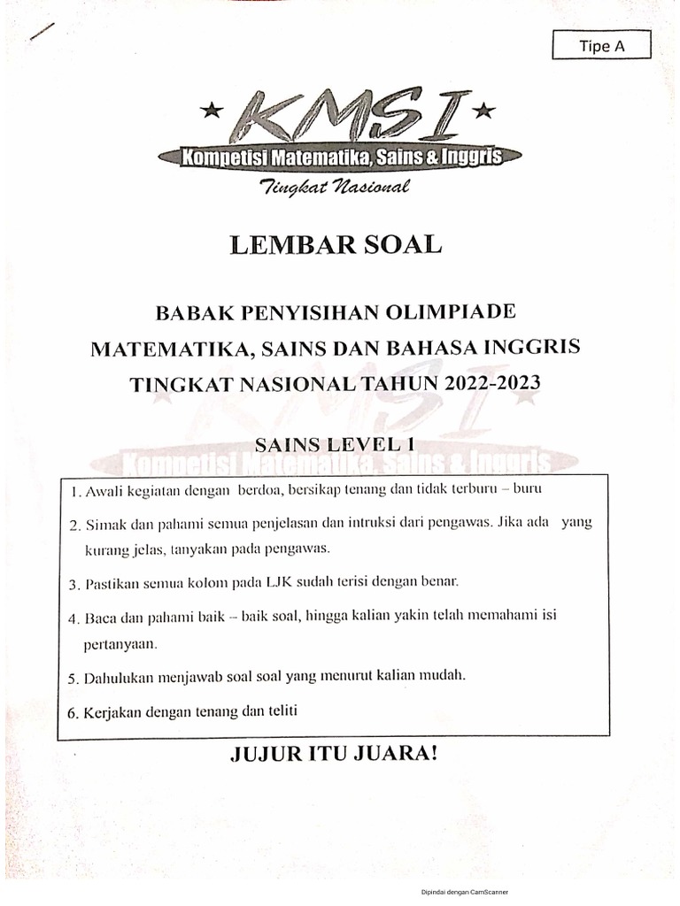 Kmsi Sains Level 1 Sains 2022 - 2023 | PDF