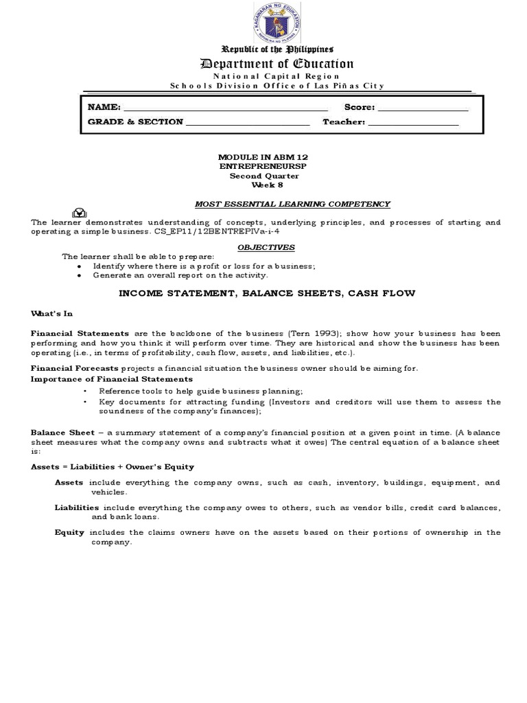 Q2 Week 8 - ADM Module | PDF | Balance Sheet | Expense