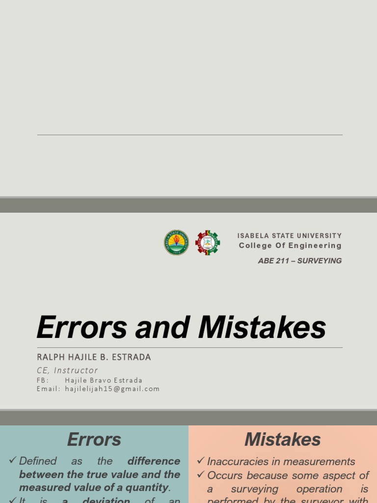 LEC 2 - Mistakes and Errors | PDF | Errors And Residuals | Accuracy And ... LEC 2 - Mistakes and Errors | PDF | Errors And Residuals | Accuracy And ...