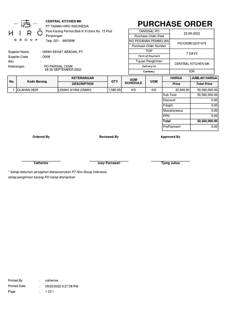 Contoh PO | PDF