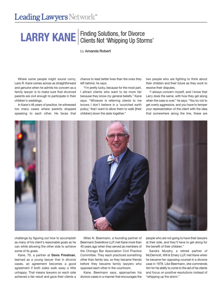 Larry Kane: Finding Solutions, For Divorce Clients Not Whipping Up ...