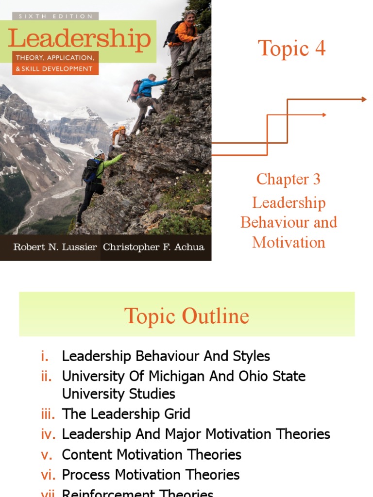 Topic 4 Chapter 3 Leadership Behaviour and Motivation | PDF ...