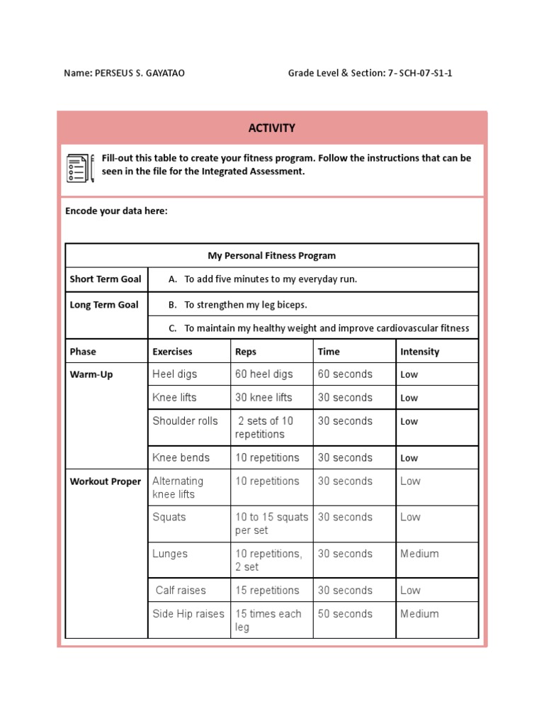 7 - SCH-07-S1-1 GAYATAO, PERSEUS S - PE&Health Final Output | PDF | Physical Fitness | Physical ...