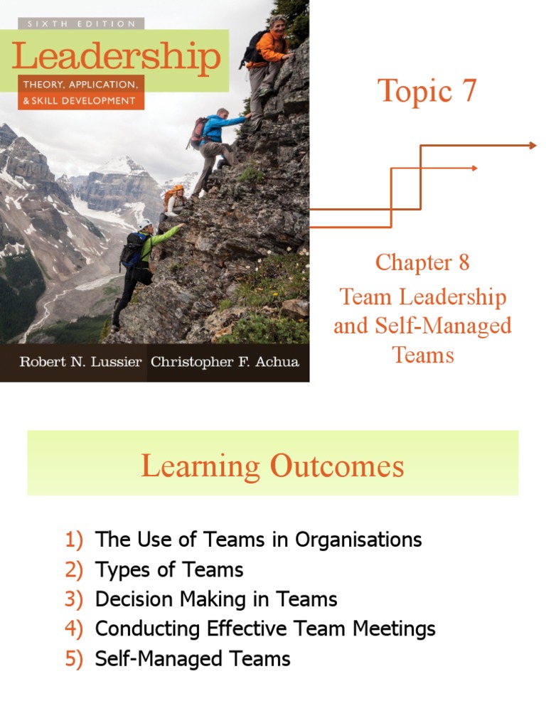 Topic 7 Chapter 8 Team Leadership and Self-Managed Teams | PDF ...