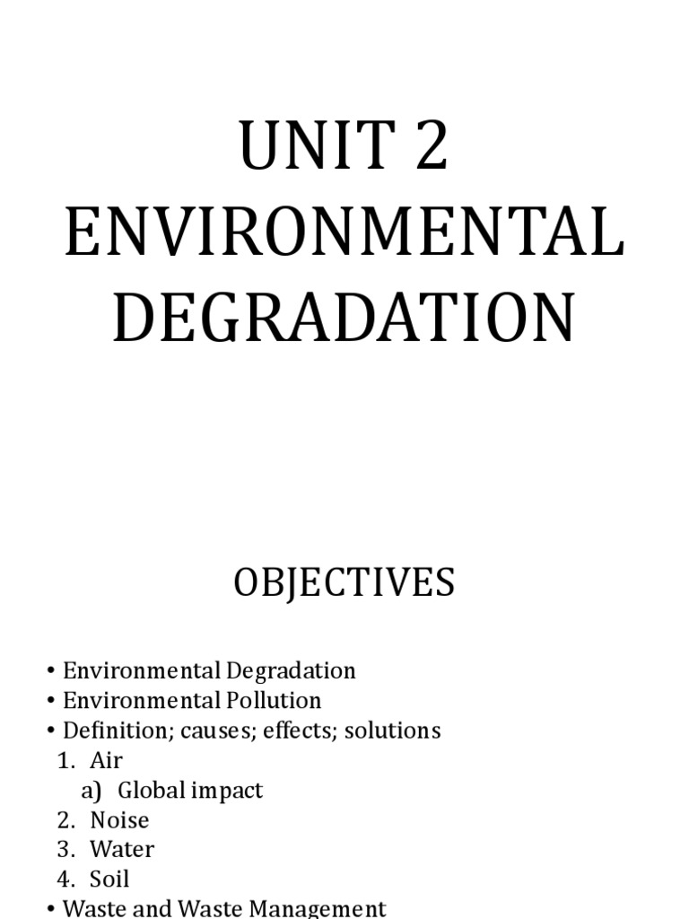 Evs - Final Unit 2 - Environment Degradation | PDF | Water Pollution | Air Pollution