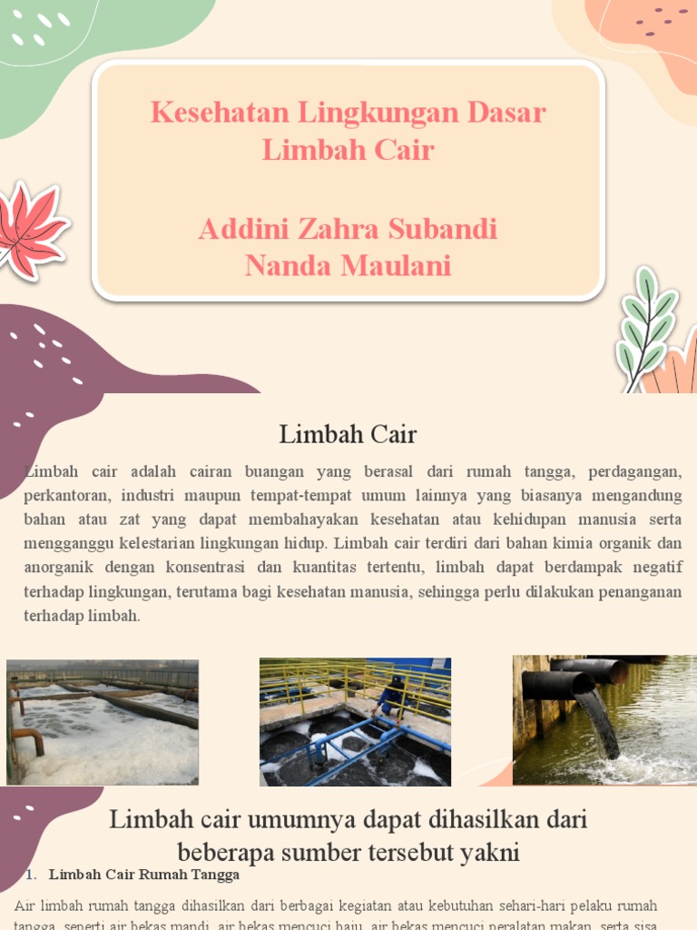 Kesehatan Lingkungan Limbah Cair | PDF