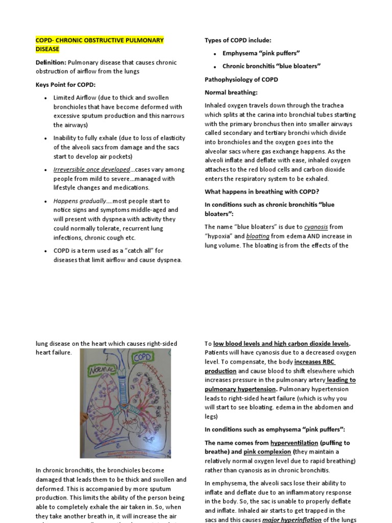 Copd Notes | PDF | Chronic Obstructive Pulmonary Disease | Lung