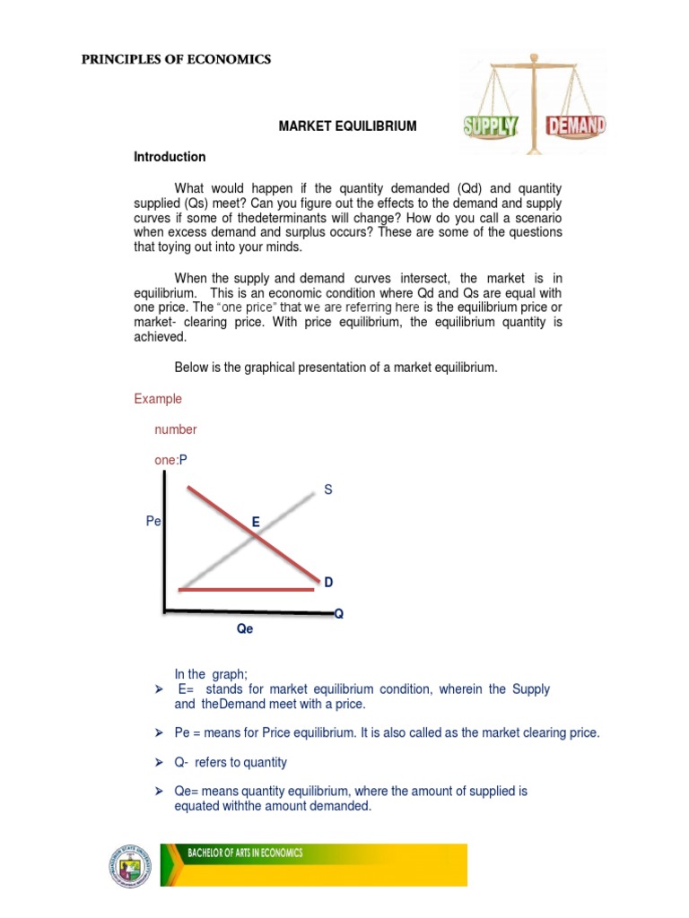 Lesson 10 - MARKET EQUILIBRIUM | PDF | Supply And Demand | Economic Equilibrium