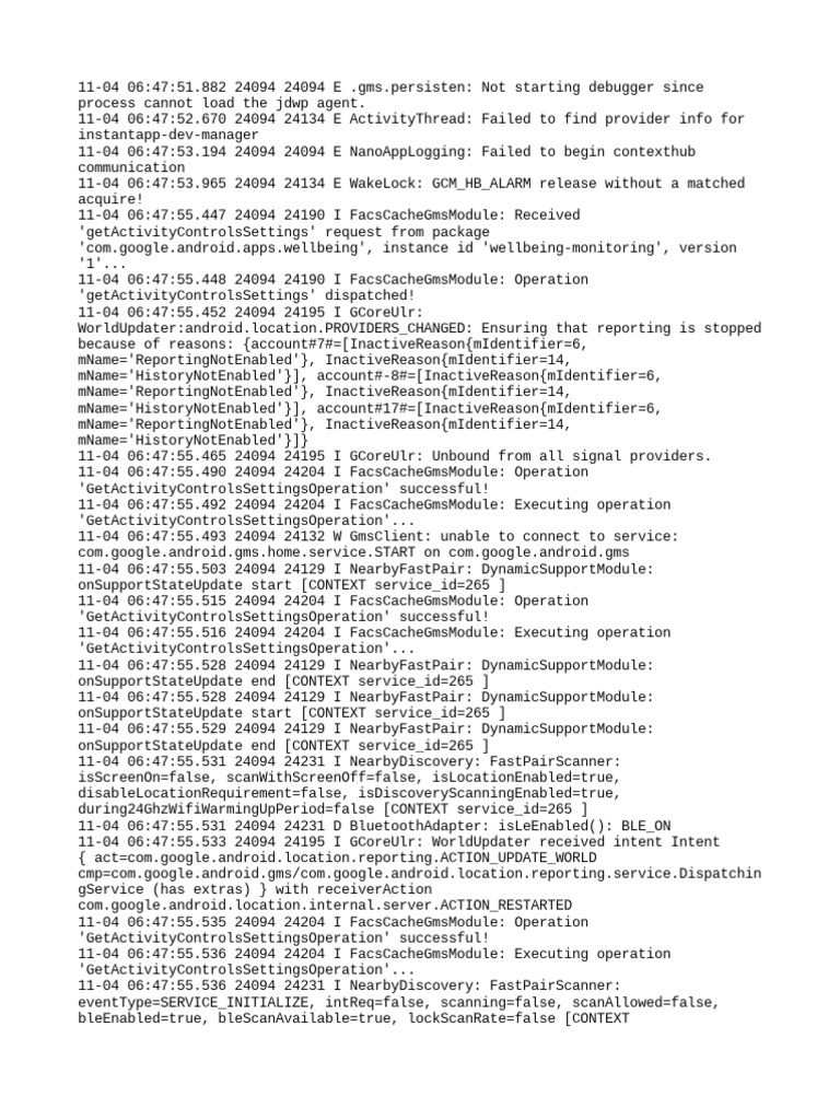 Log | PDF | Java (Programming Language) | Android (Operating System)