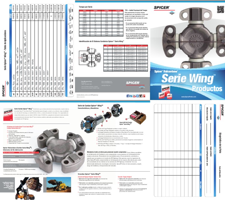 Spicer Serie Wing | PDF | Ingeniería | Ingeniería mecánica