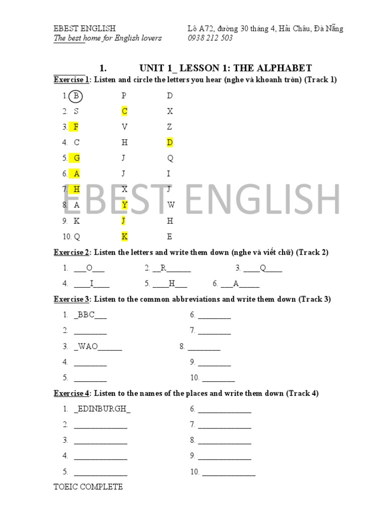 Unit 1 - The Alphabet | PDF