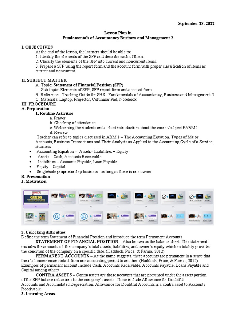 Demo Lesson Plan | Download Free PDF | Debits And Credits | Balance Sheet
