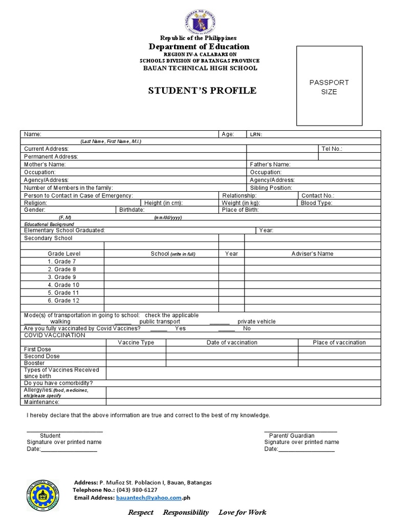 Students Profile | PDF | Immunology | Public Health