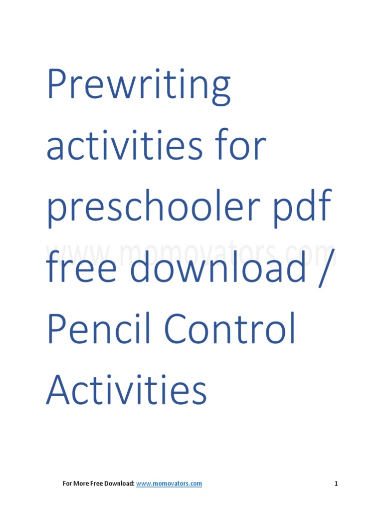 Pencil Control Worksheets | PDF
