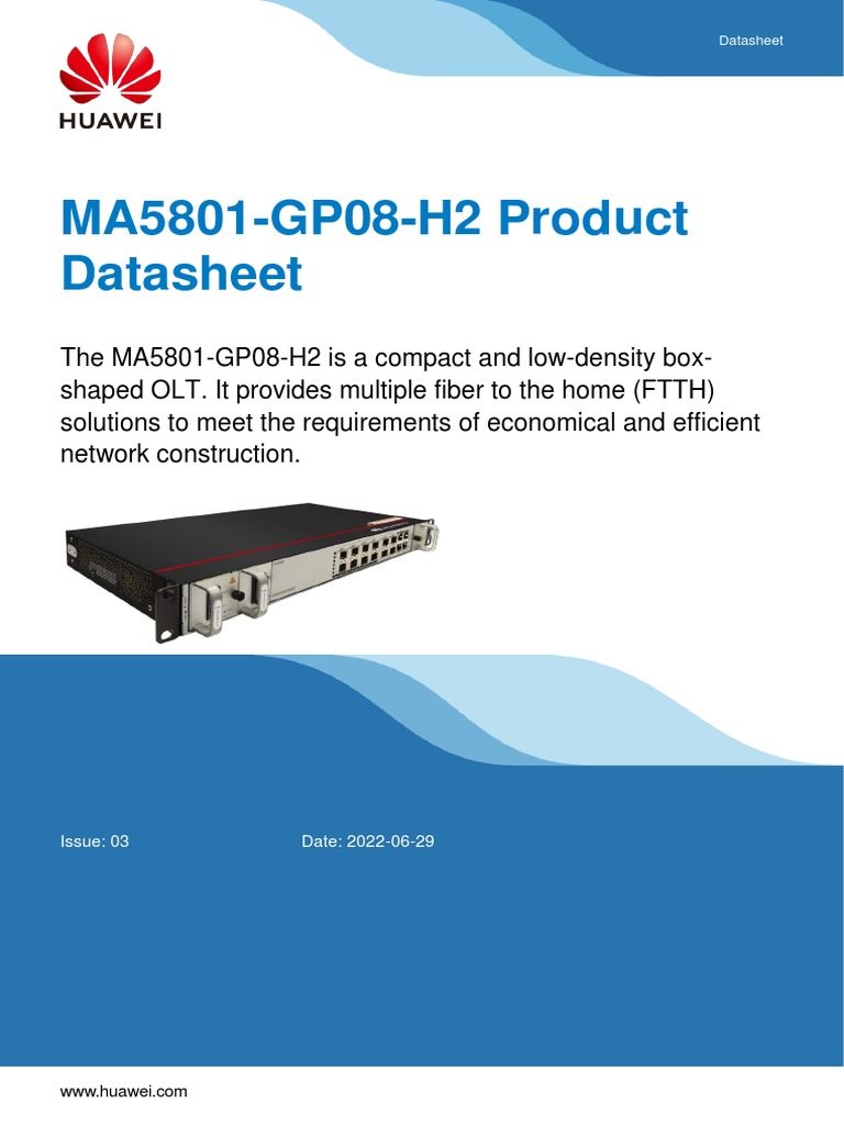 MA5801-GP08-H2 Product Datasheet 03 | PDF | Telecommunications | Data ...