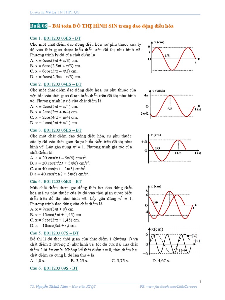 Bai Toan DO THI HINH SIN Trong Dao Dong Dieu Hoa - HS | PDF