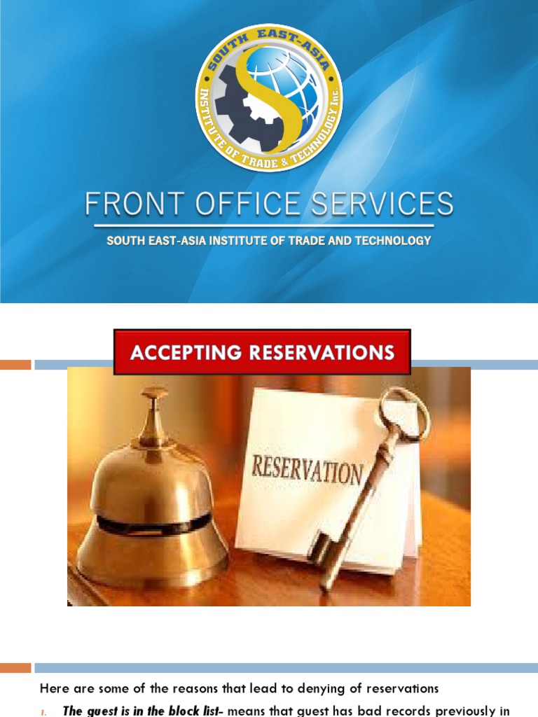 Fo - Lesson 4.1 - Acceptiing or Denying Reservation | PDF | Foods | Hotel